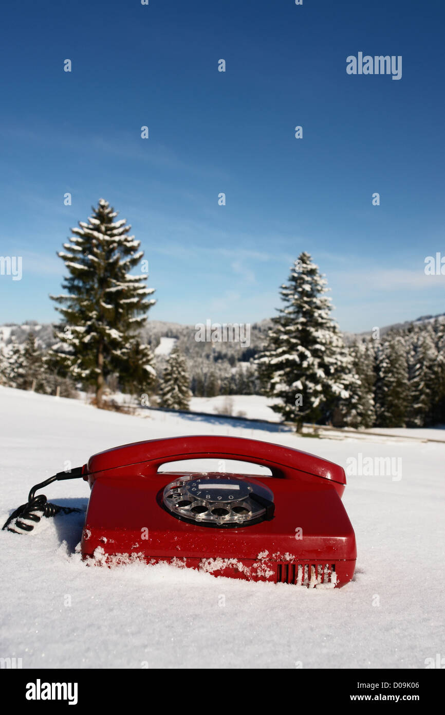 Santa Claus Hotline symbolized by a red retro phone Stock Photo - Alamy