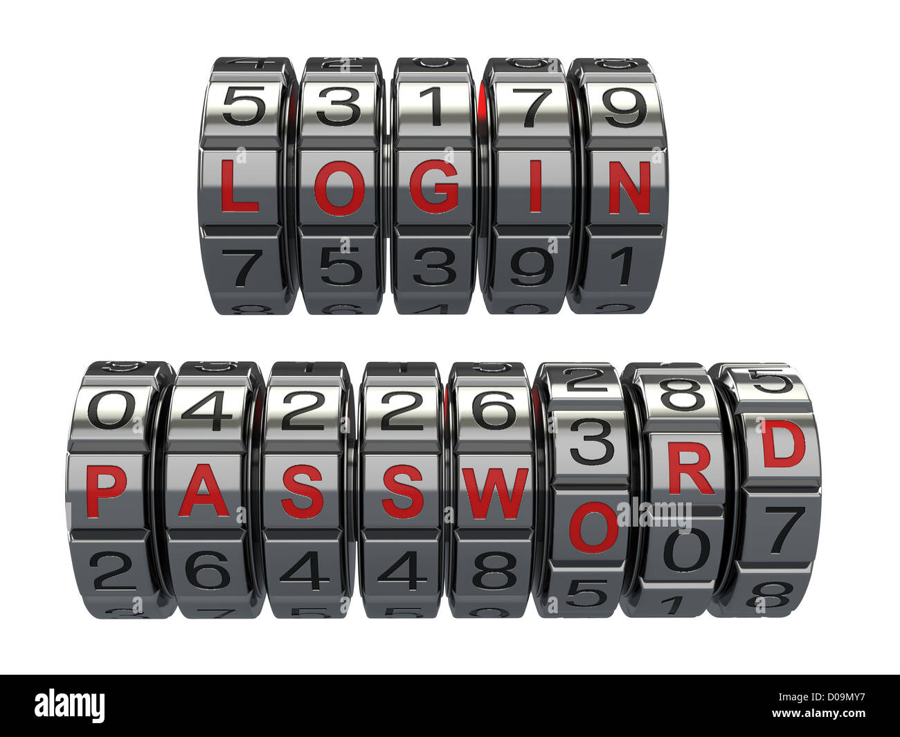 Login and password as a combination system access. 3d Stock Photo - Alamy