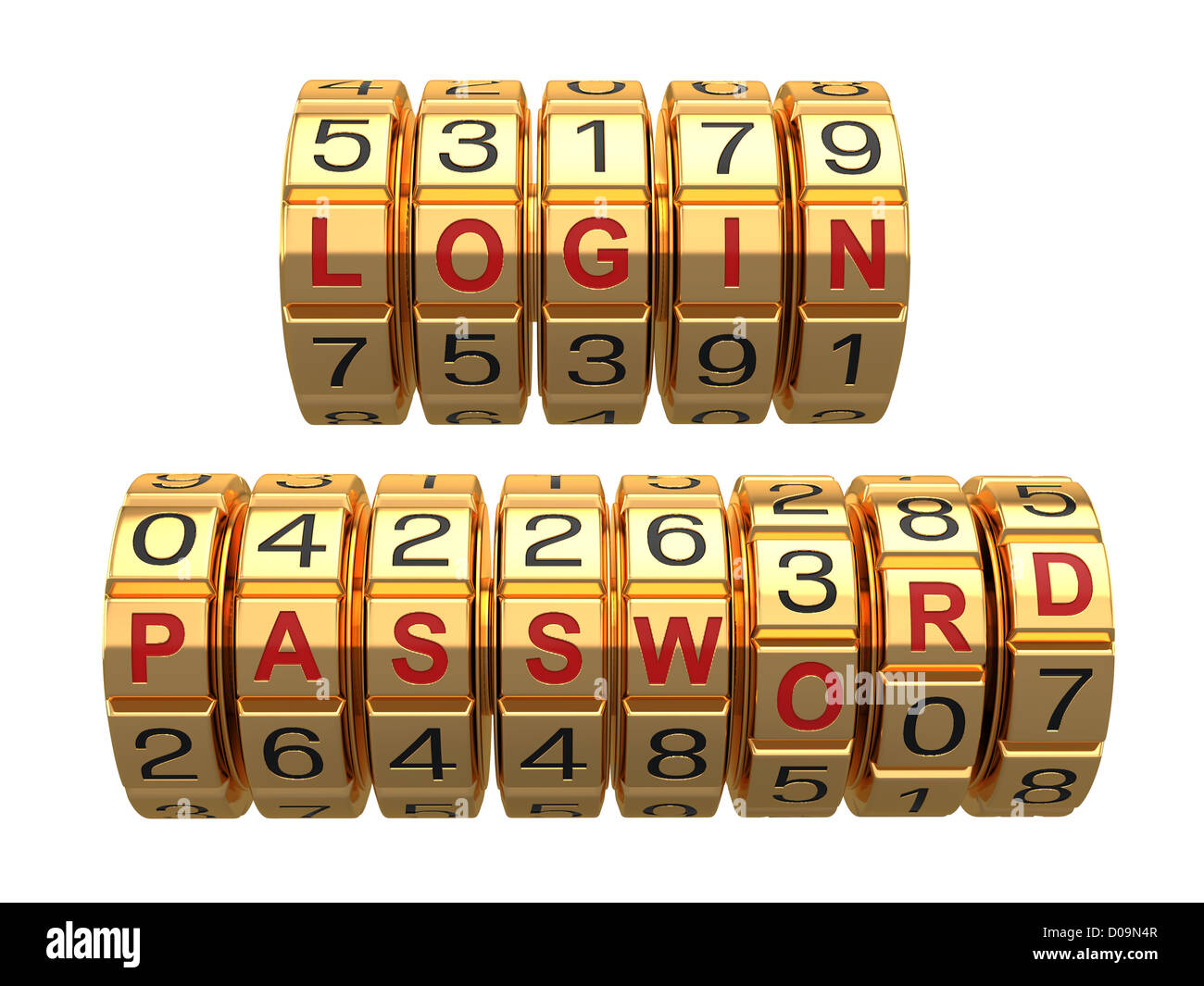 Login and password as a combination system access. 3d Stock Photo - Alamy