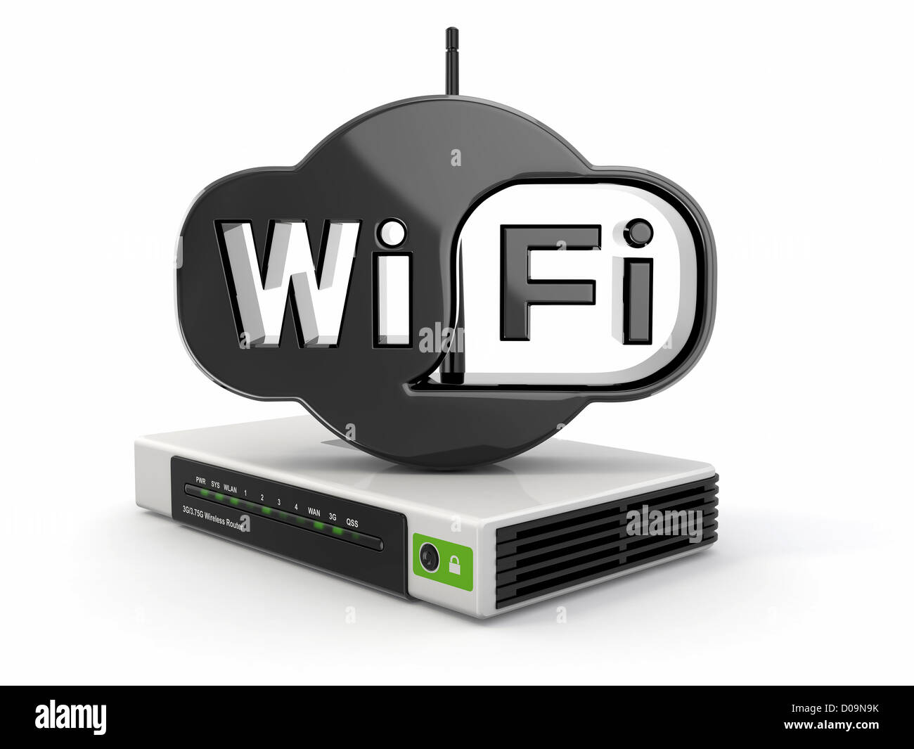 Wireless Router and sign of wifi. 3d Stock Photo - Alamy