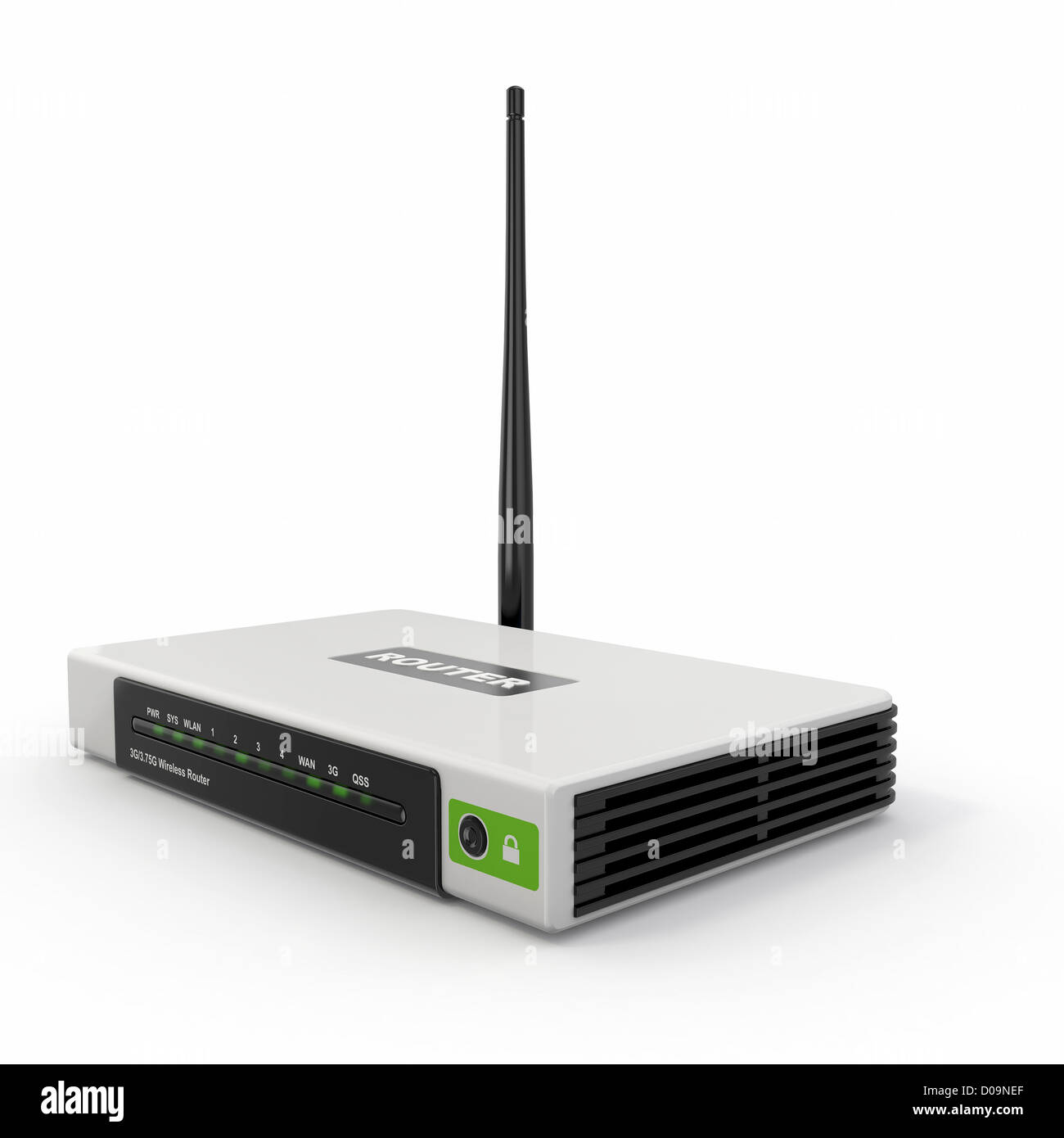 Wireless wifi Router on white isolated background. 3d Stock Photo - Alamy