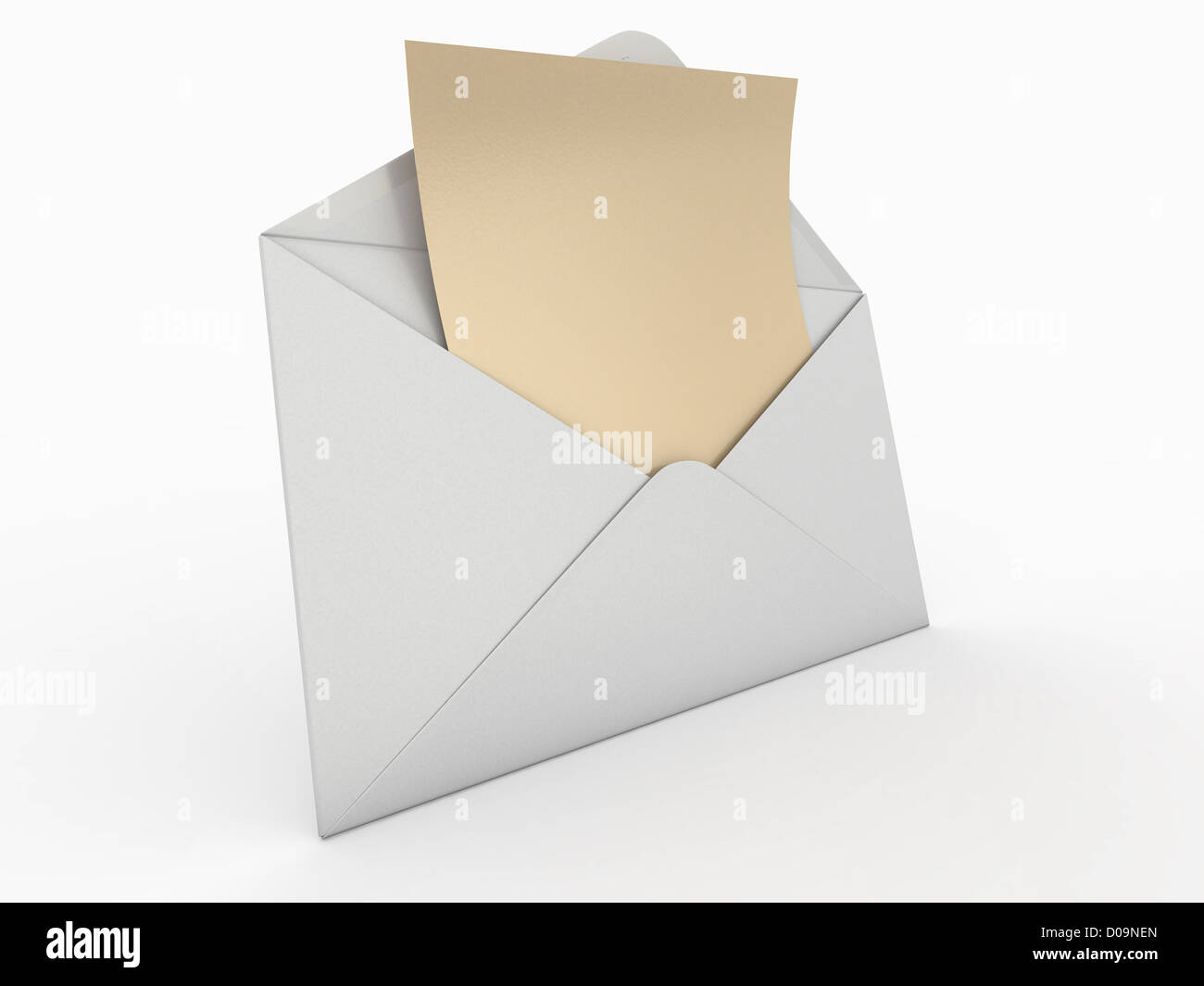 Mail. Envelope and empty letter on white background. 3d Stock Photo - Alamy
