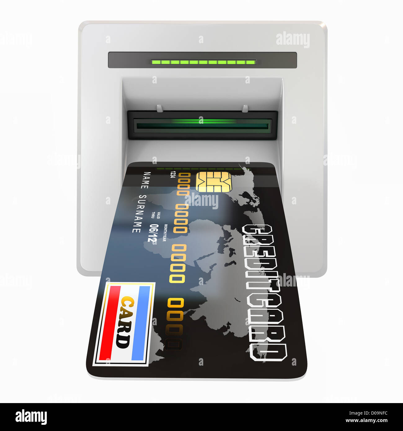 Money withdrawal. ATM and credit or debit card. 3d Stock Photo - Alamy