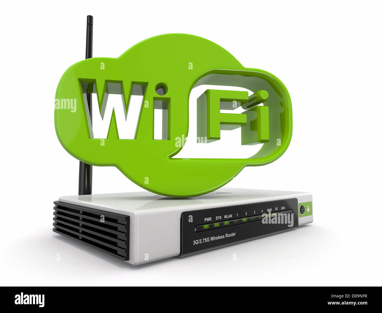 Wireless Router and sign of wifi. 3d Stock Photo - Alamy