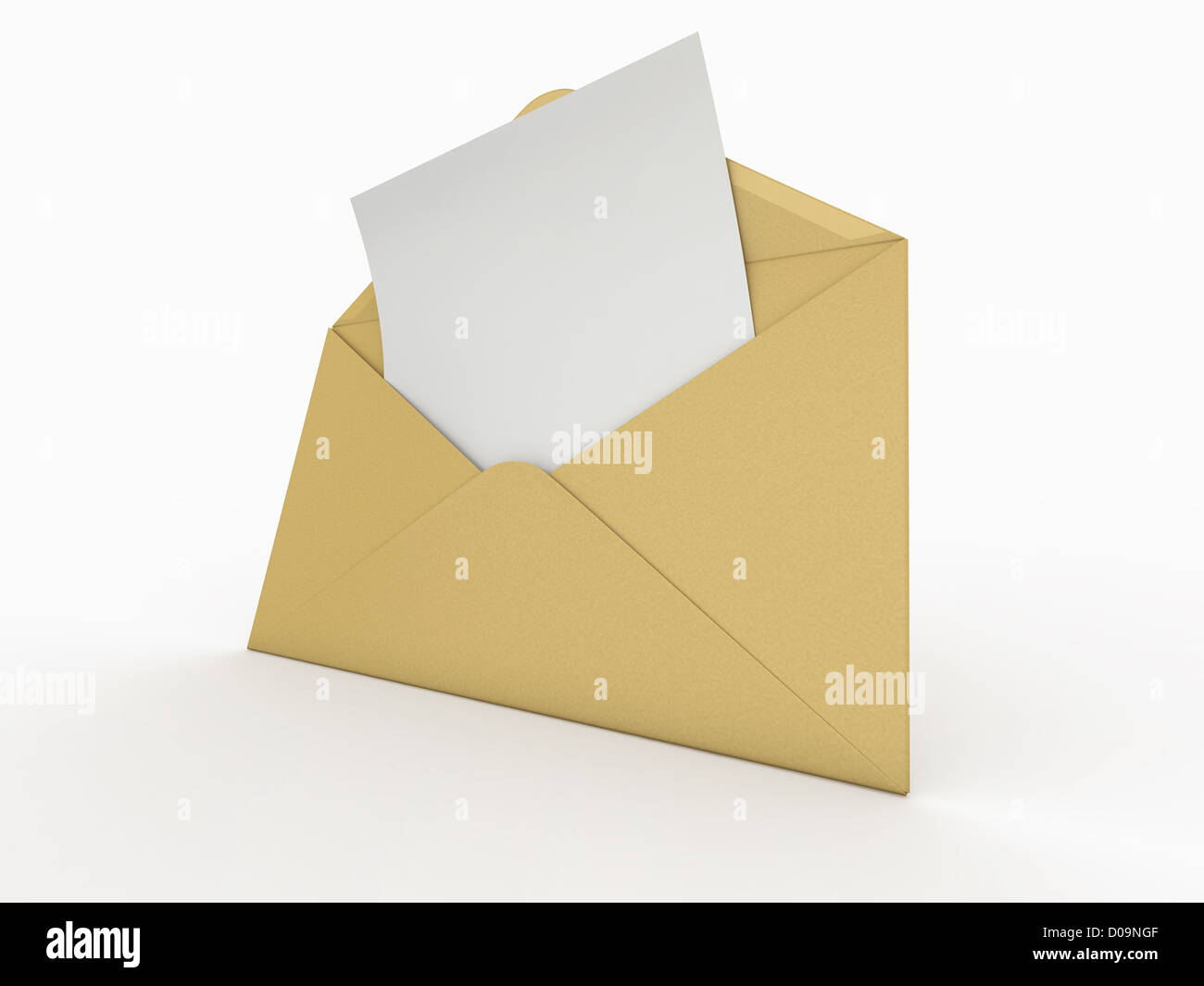 Mail. Envelope and empty letter on white background. 3d Stock Photo - Alamy