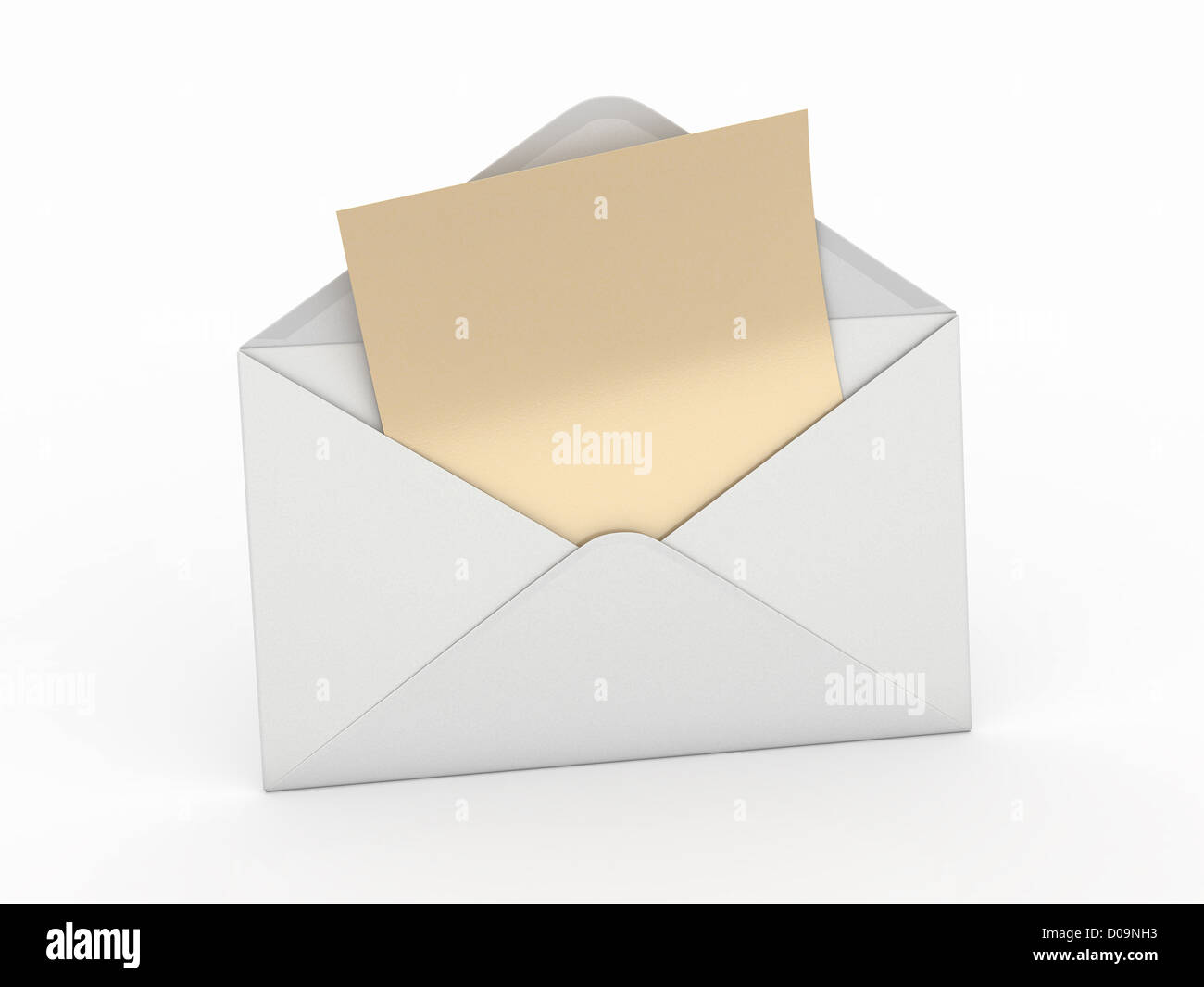 Mail. Envelope and empty letter on white background. 3d Stock Photo - Alamy
