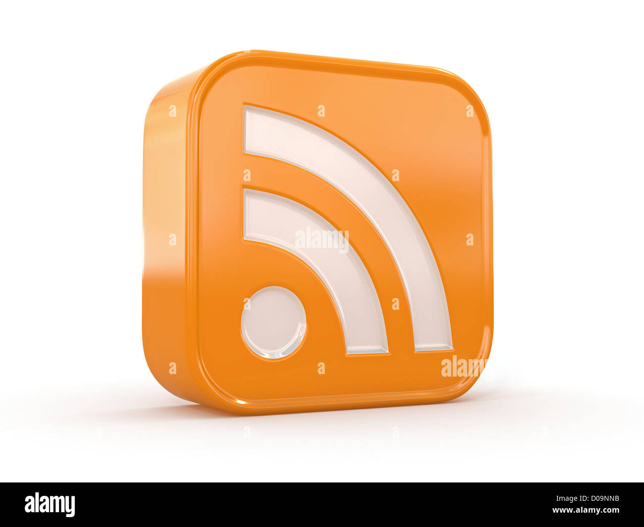 Rss or feed icon on white isolated background. 3d Stock Photo - Alamy