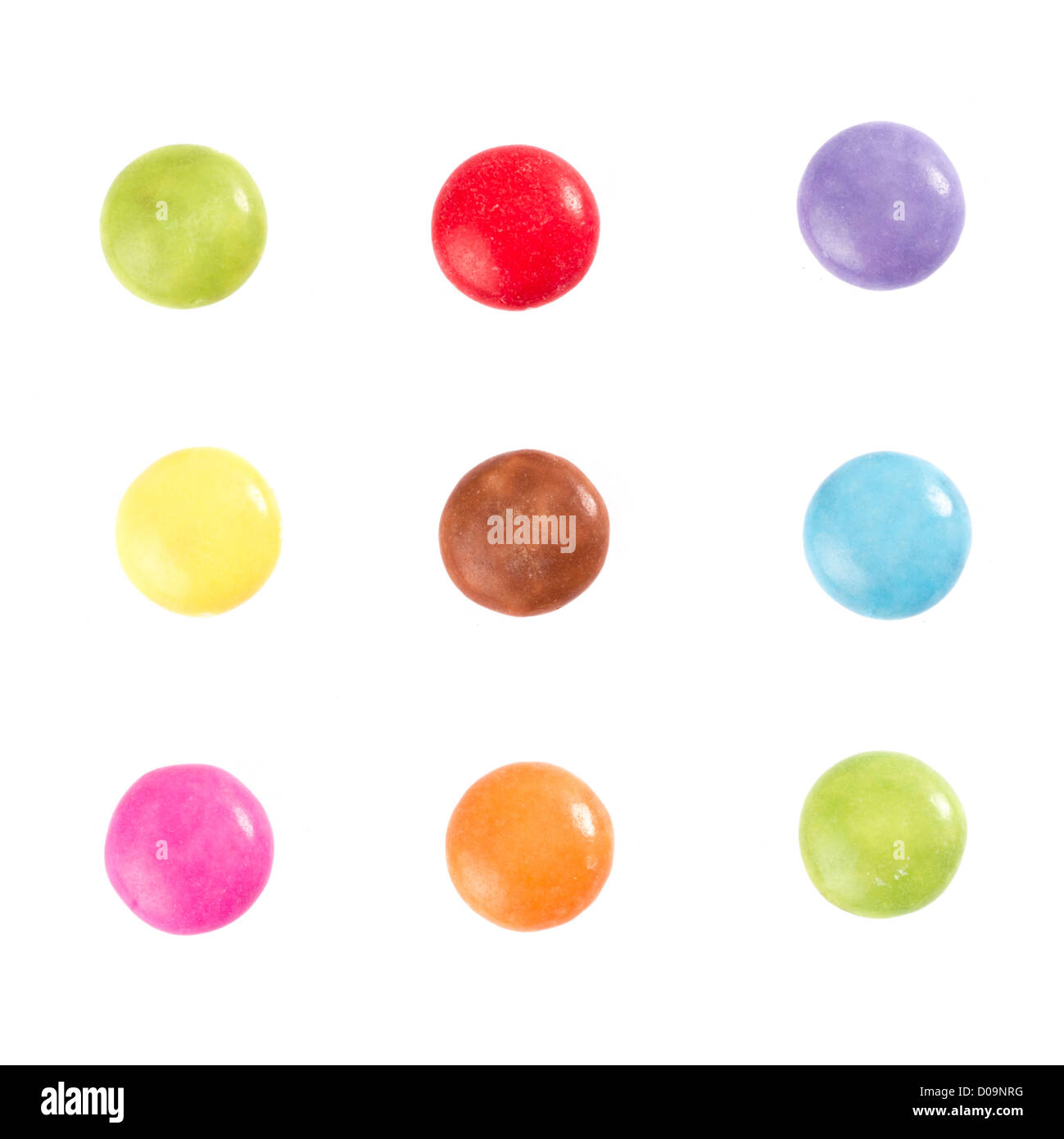 Colorful chocolate in front of white background Stock Photo - Alamy