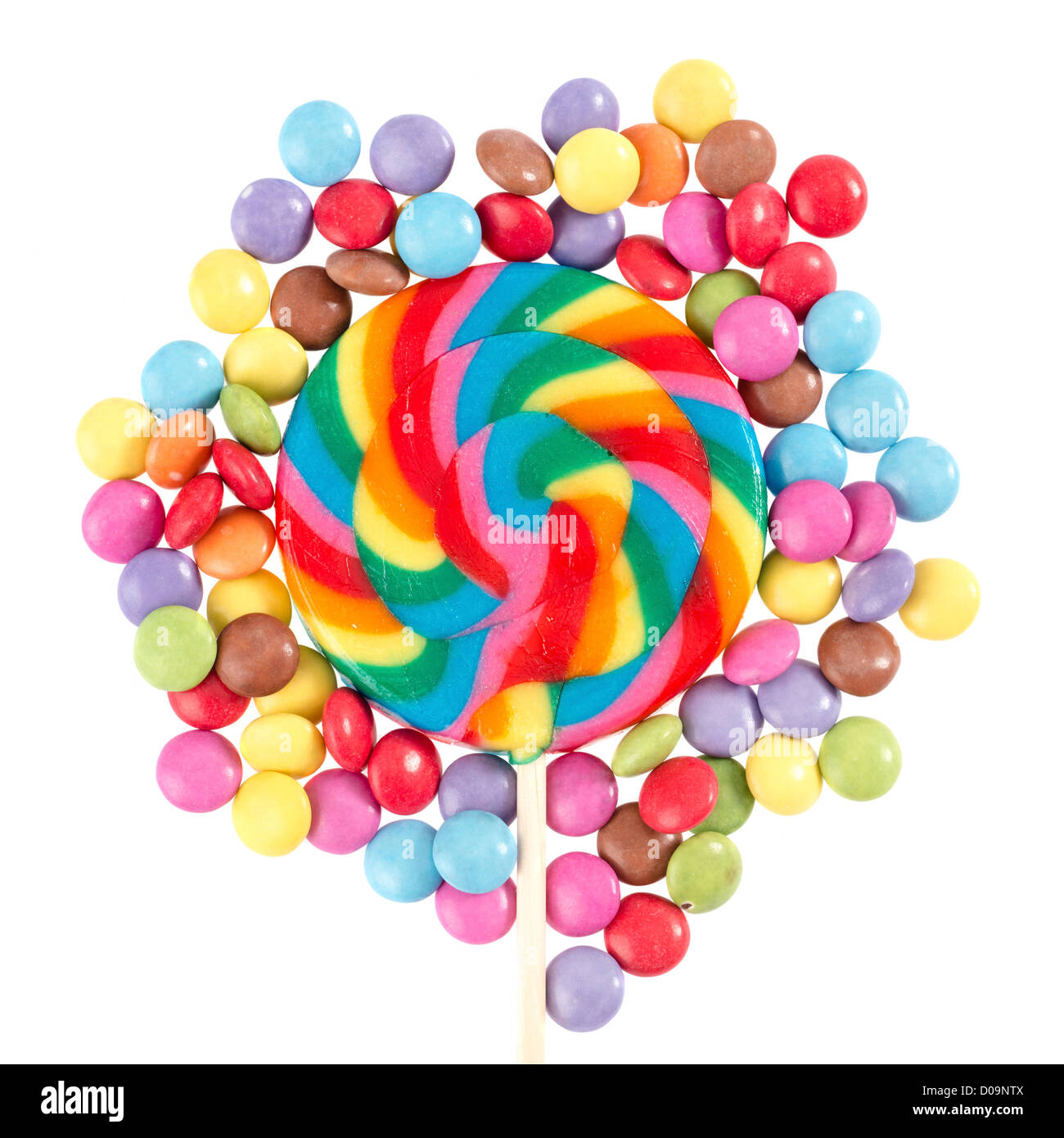 Colorful chocolate in front of white background Stock Photo - Alamy