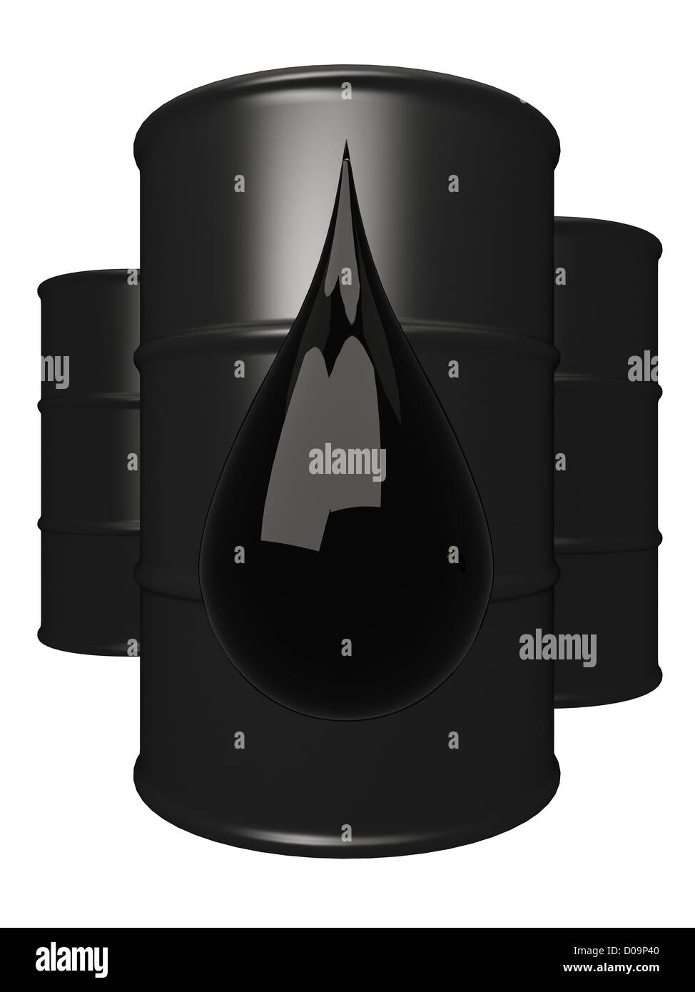 Oil drop and barrel - 3D Object Series Stock Photo - Alamy