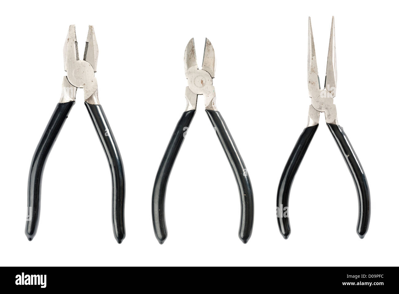 Black pliers in front of white background Stock Photo - Alamy