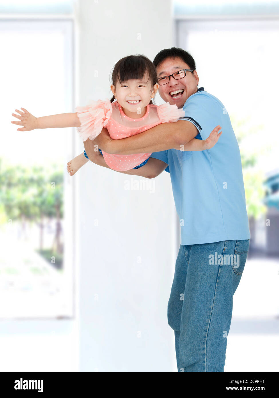 happy asian father and little girl Stock Photo - Alamy