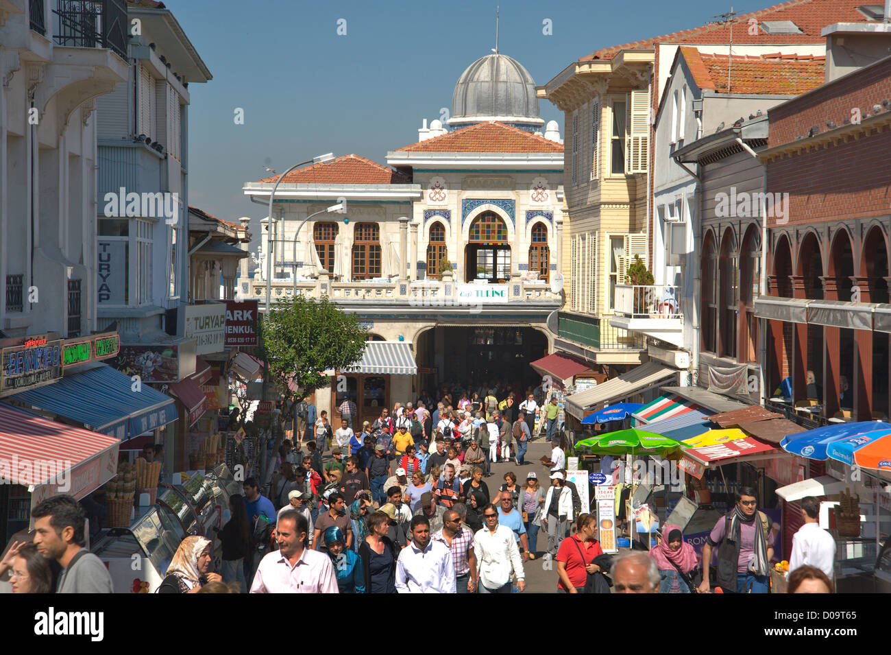 Büyükada street scene with tourists Istanbul Turkey Stock Photo - Alamy