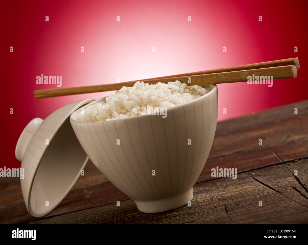 photo of delicious rice inside white bowl with chopstick Stock Photo ...