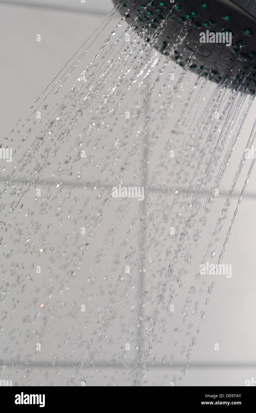 water drops falling from a shower indoors Stock Photo - Alamy