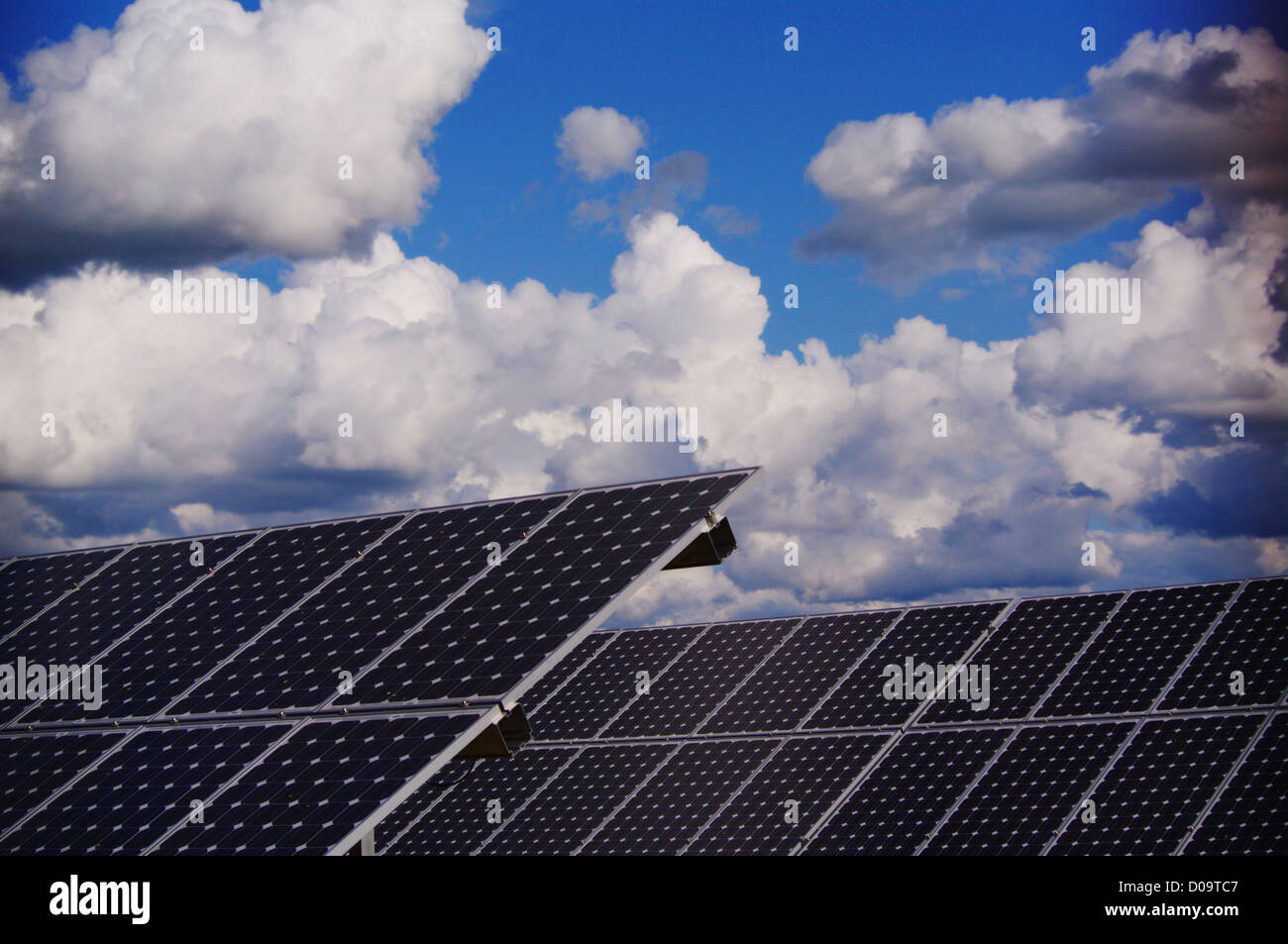 solar collector energy plant outside against sky Stock Photo - Alamy