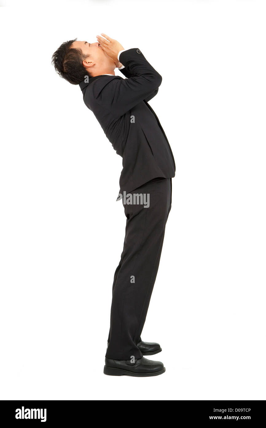 Businessman with shouting Stock Photo - Alamy