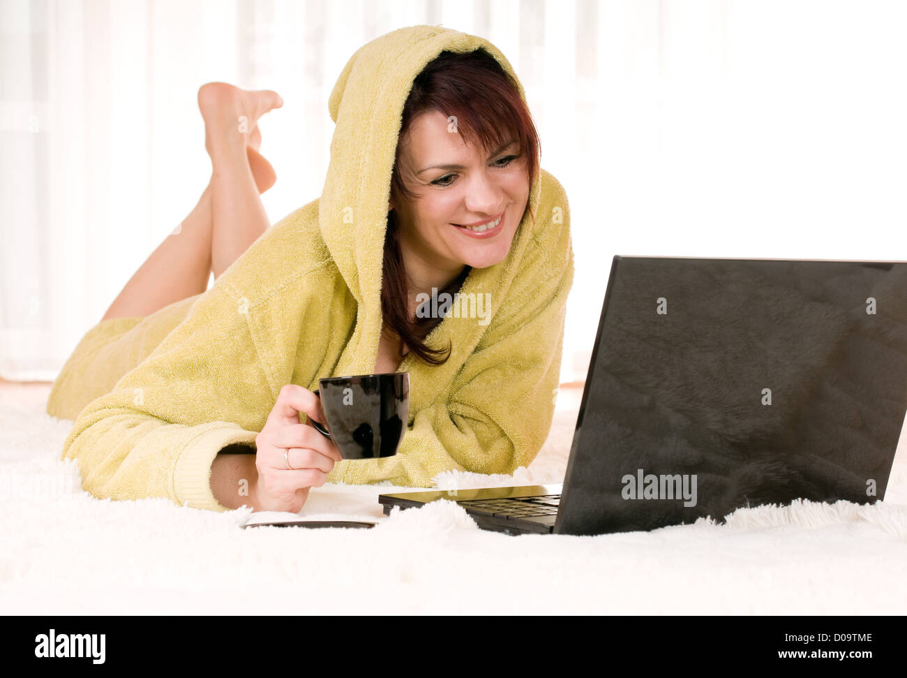 Woman in green robe hi-res stock photography and images - Alamy