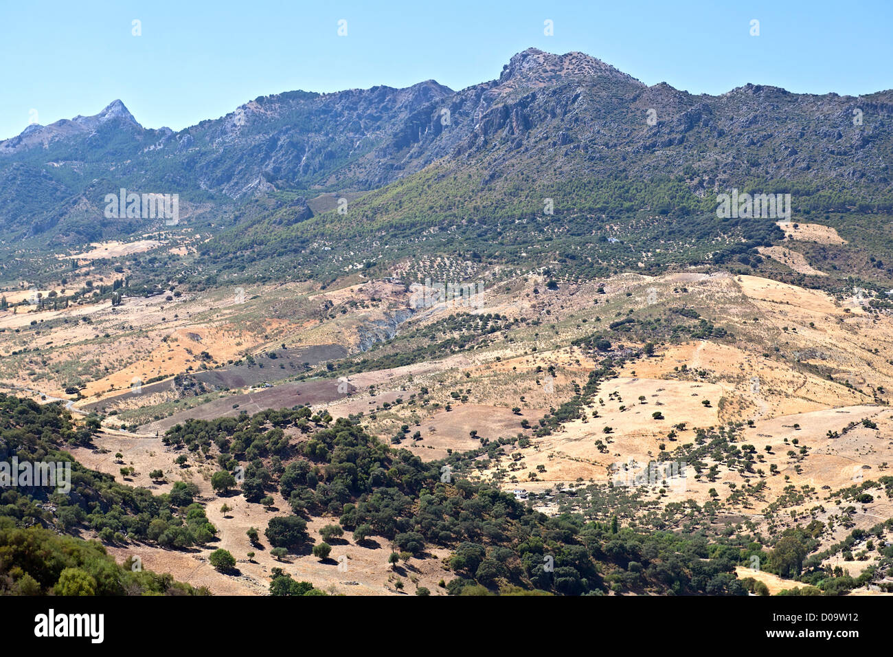 beautiful landscape with fields and mountains in Andalucia, Spain Stock ...