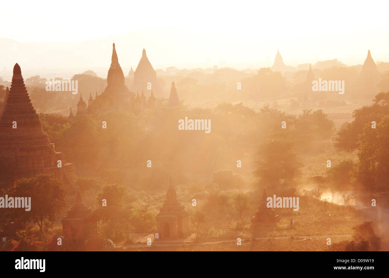 Bagan at sunset in Myanmar Stock Photo - Alamy