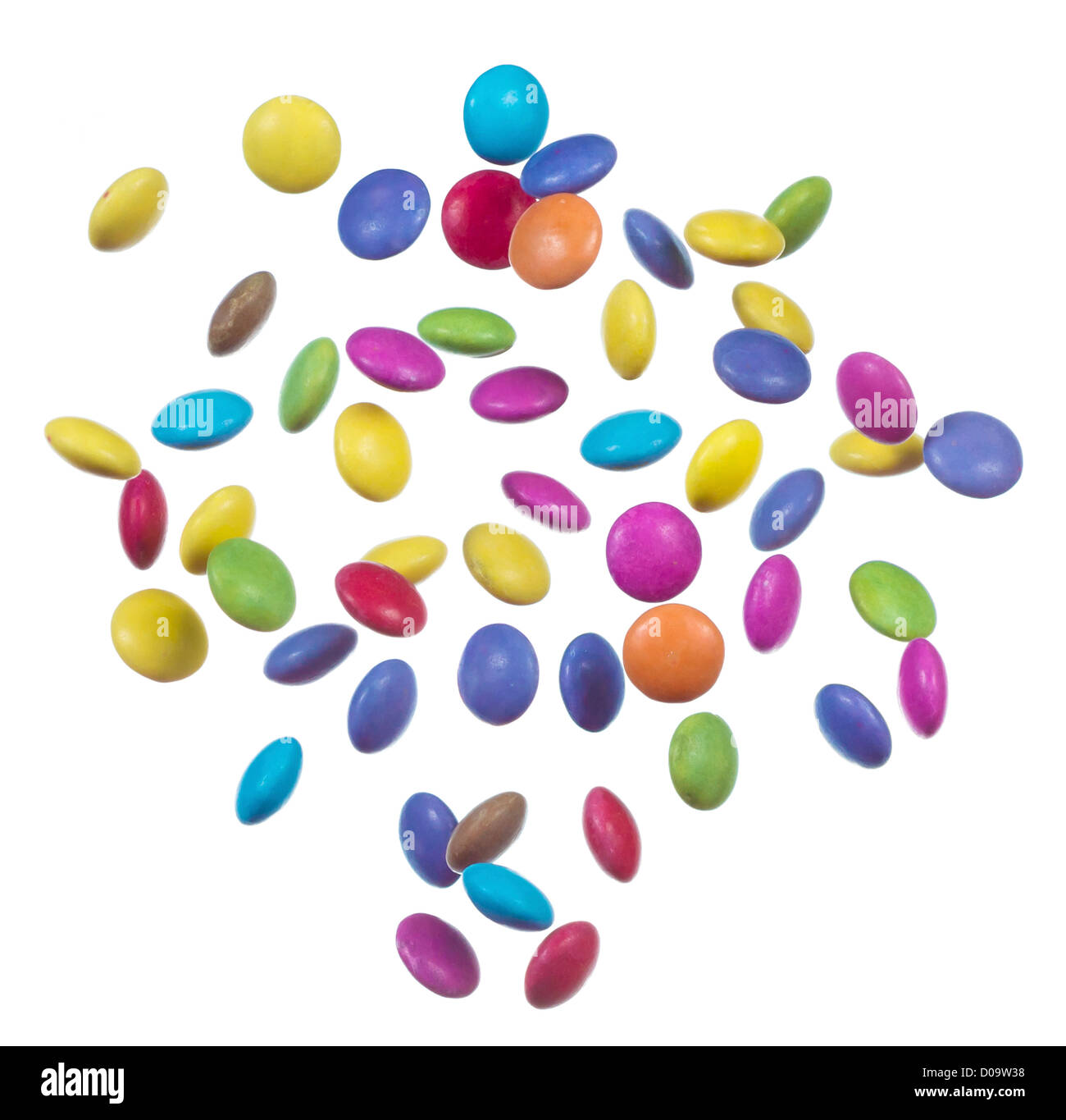 Colorful chocolate in front of white background Stock Photo - Alamy