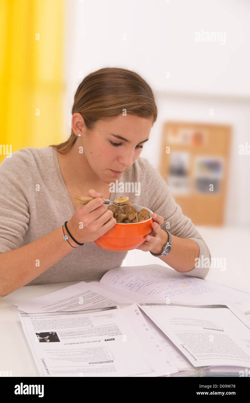 TEENAGER DOING HOMEWORK Stock Photo - Alamy