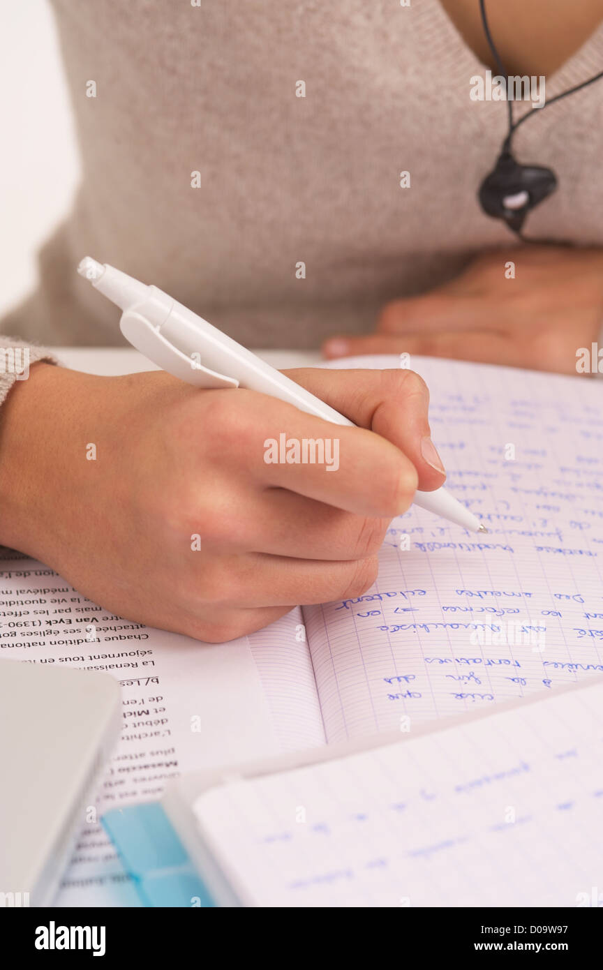 TEENAGER DOING HOMEWORK Stock Photo - Alamy
