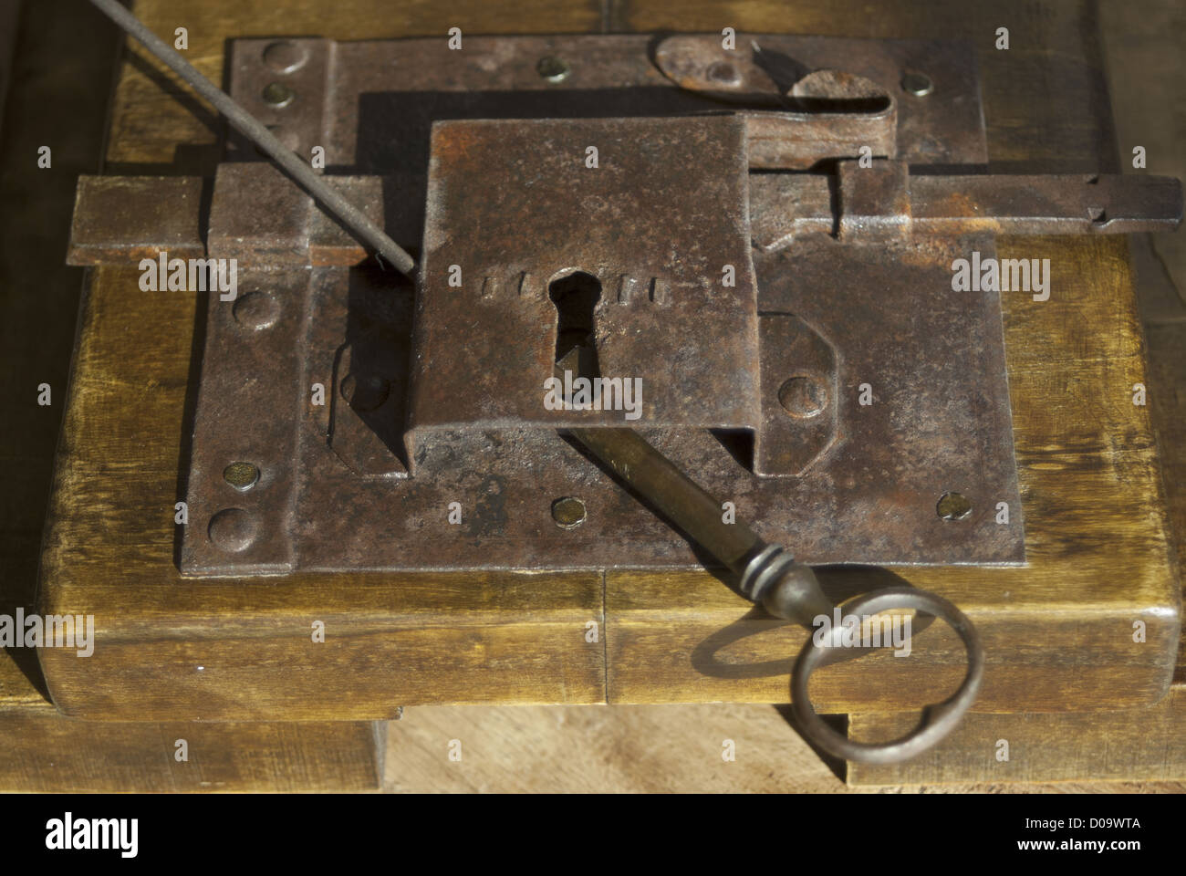 an old lock with the characteristic key Stock Photo - Alamy