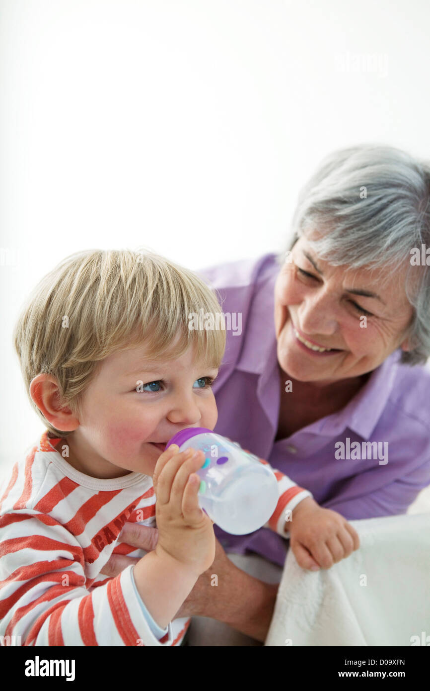 ELDERLY PERSON & CHILD Stock Photo - Alamy