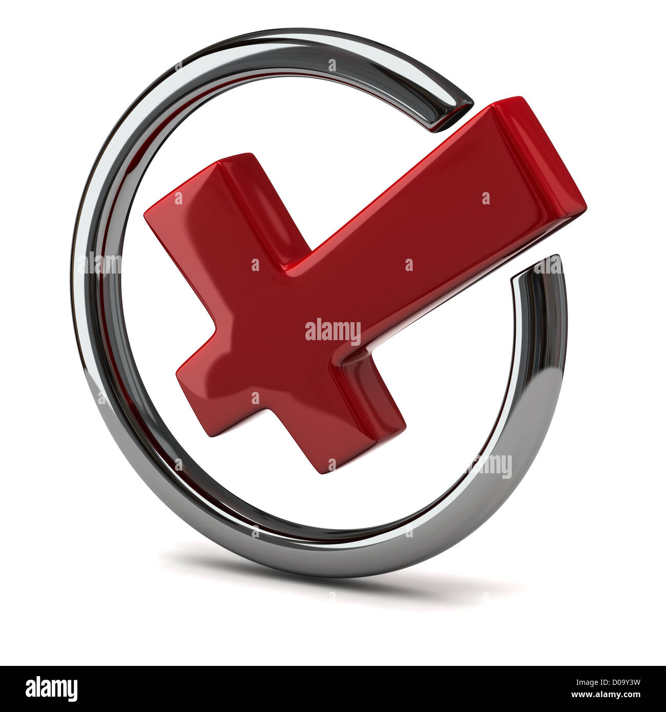 Red cross mark icon 3d Stock Photo - Alamy