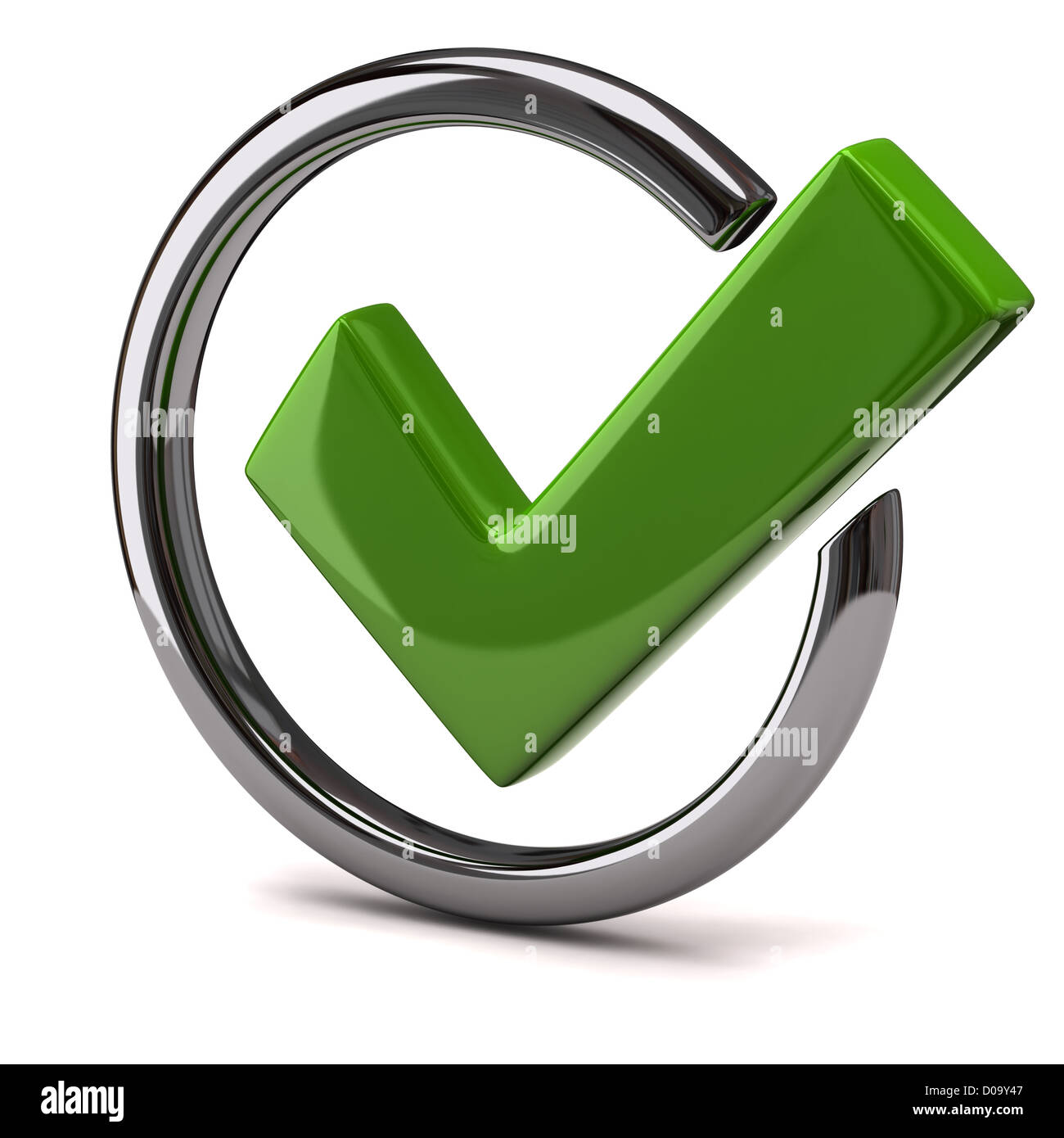 Green tick sign icon, 3d image Stock Photo - Alamy
