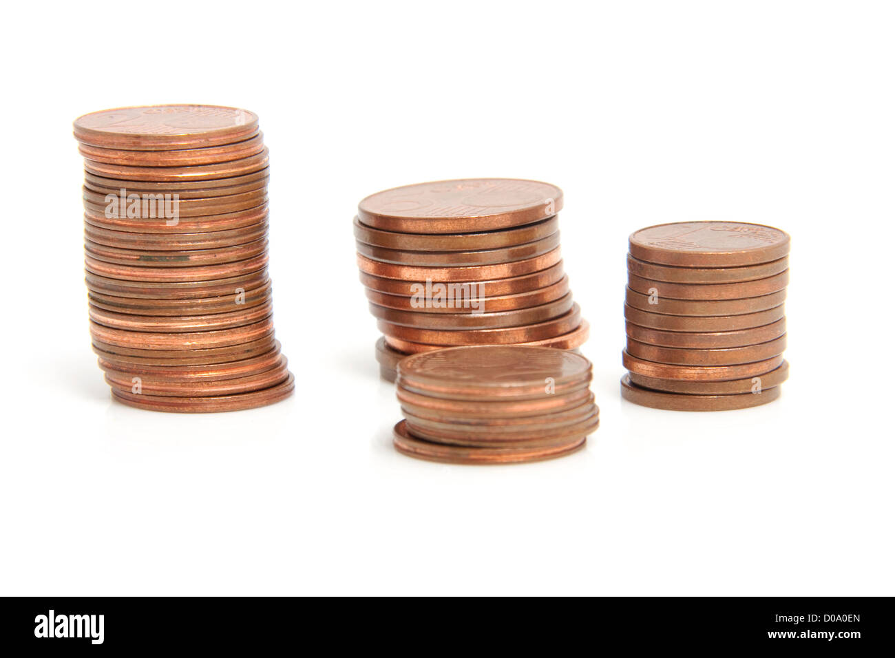 Stack of euro coins isolated on white background Stock Photo - Alamy