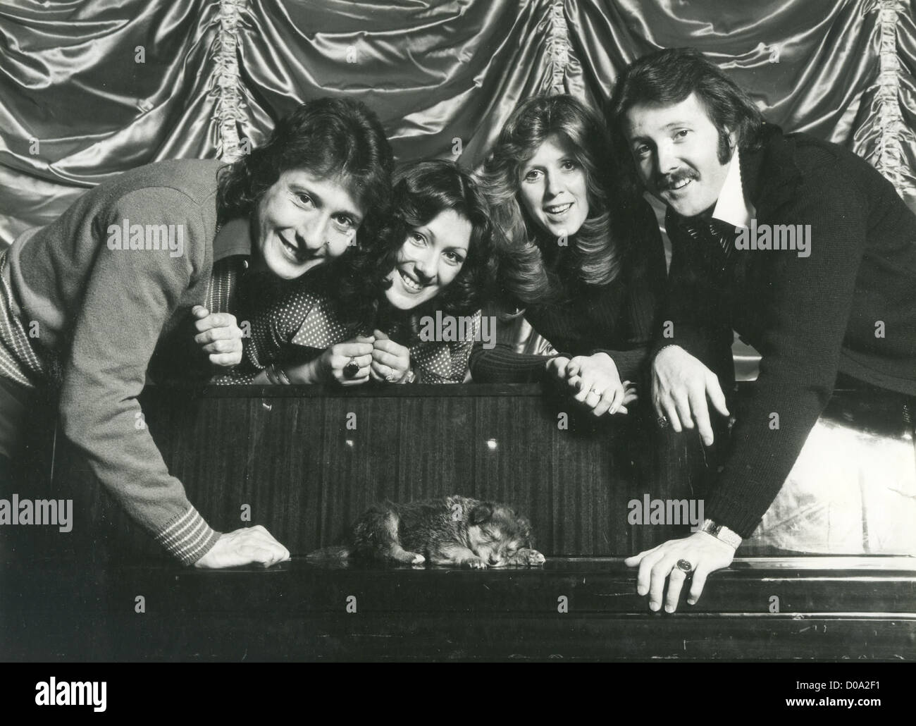 BROTHERHOOD OF MAN promotional photo of UK pop group about 1975 Stock ...