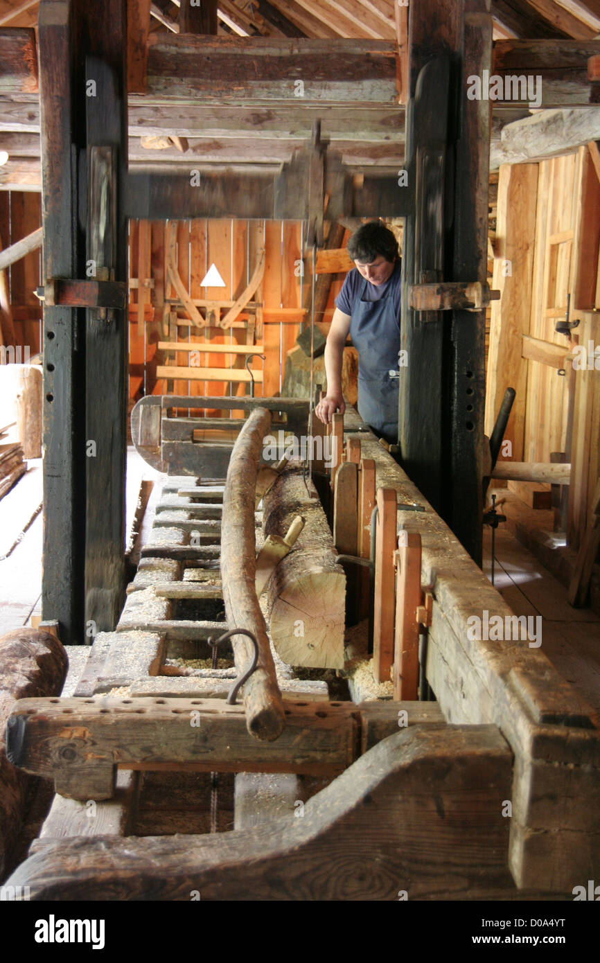 Water powered sawmill hi-res stock photography and images - Alamy