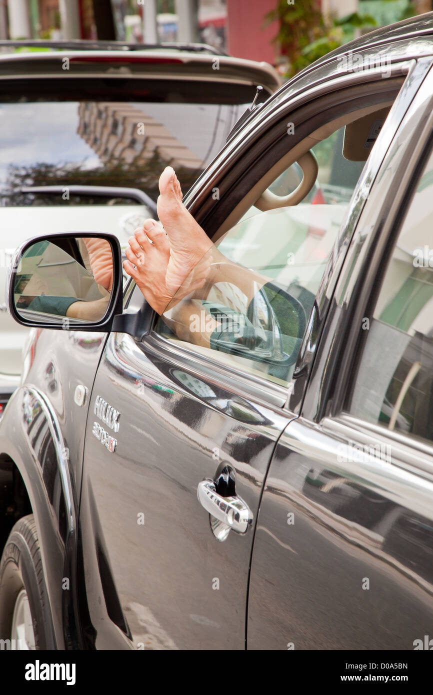 Man waiting in a traffic jam Stock Photo - Alamy