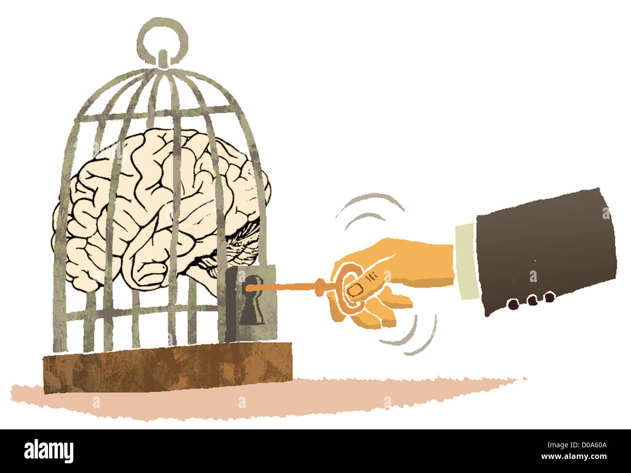 Brain in cage hi-res stock photography and images - Alamy