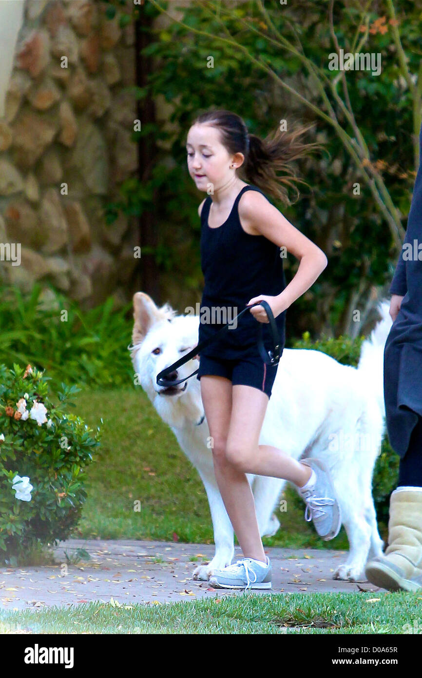 Actress Noah Cyrus walking her dog in Toluca Lake. Los Angeles ...