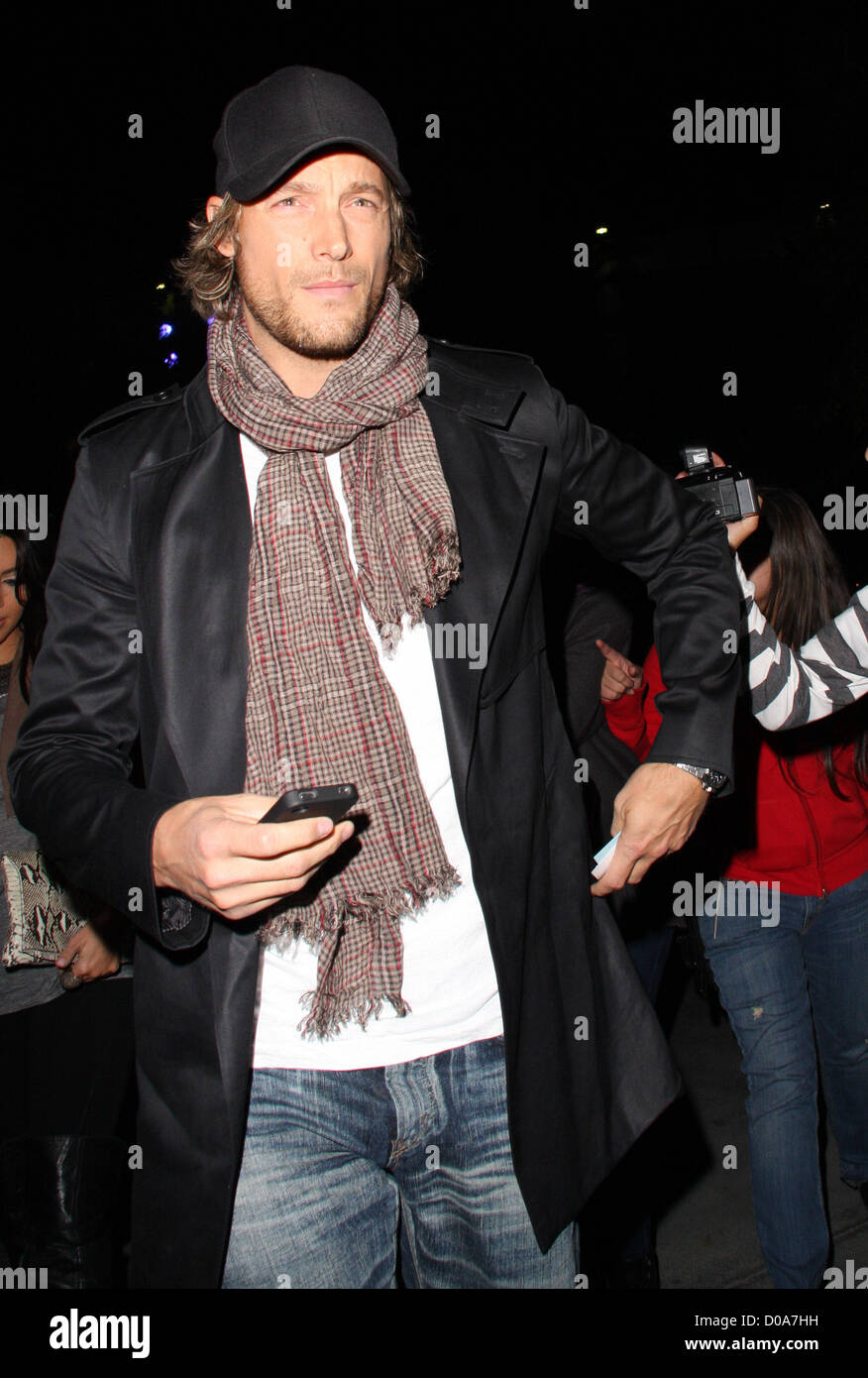Gabriel Aubry arrives at the Laker's Game at the Staples centre Los ...