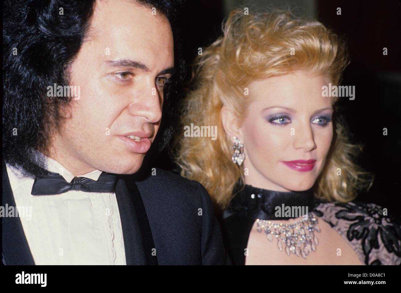GENE SIMMONS with wife 1985.f0704.KISS.(Credit Image: © Hans ...