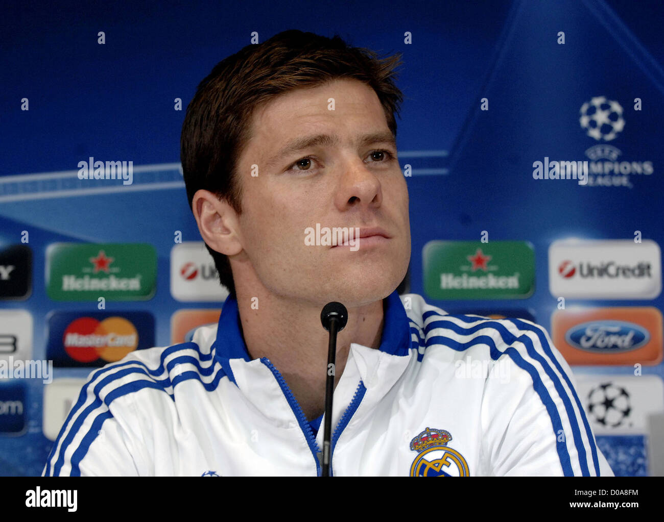Xabi Alonso of Real Madrid football club at a Champions League press ...