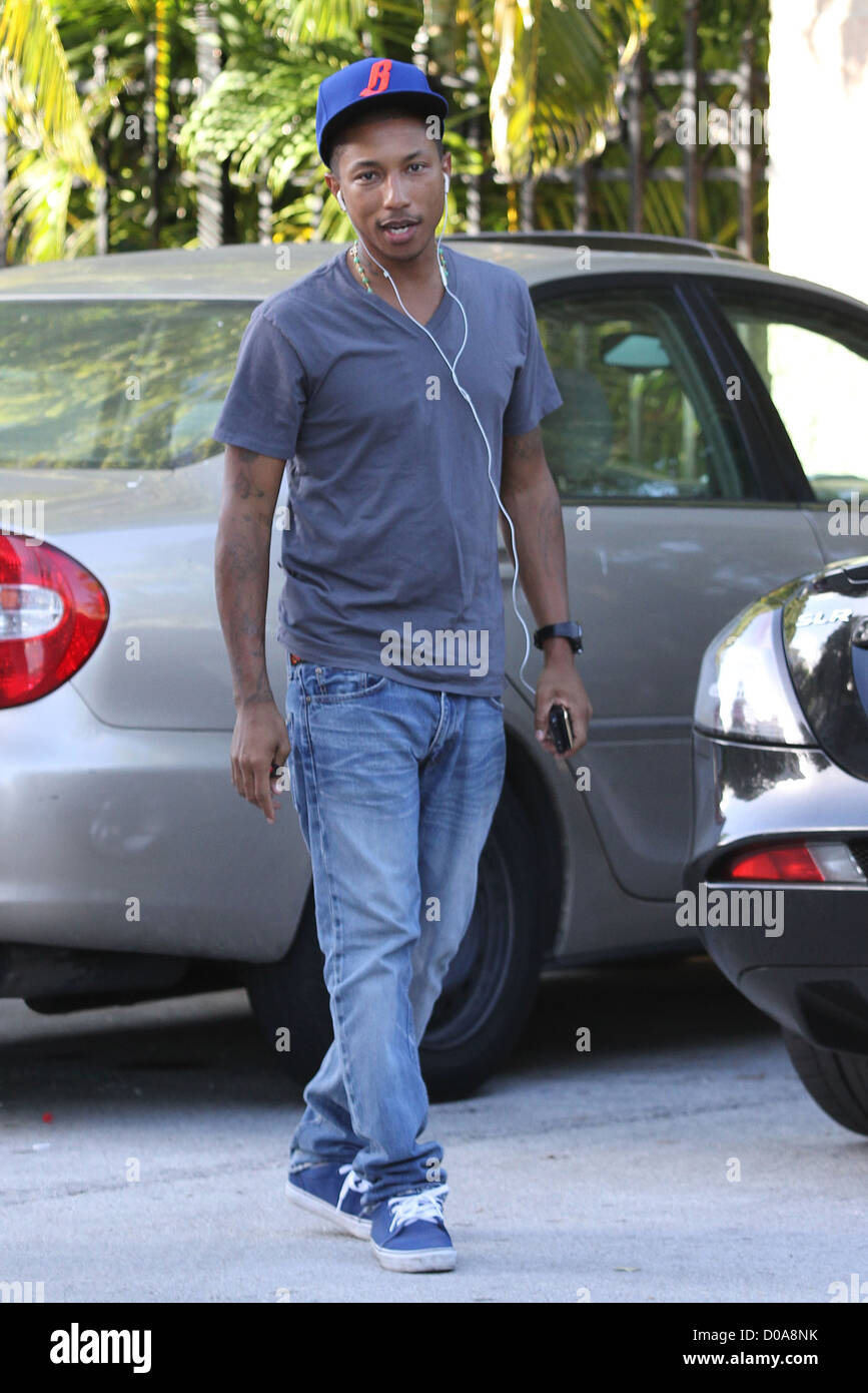 Pharrell Williams visits the Art Basel Festival Miami Beach, Florida ...