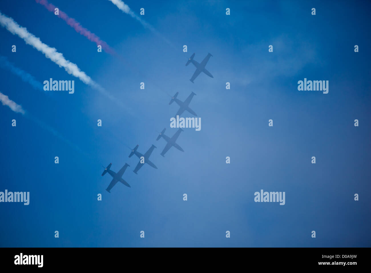 Blue Angels perform an acrobatic air show formation over the Golden ...