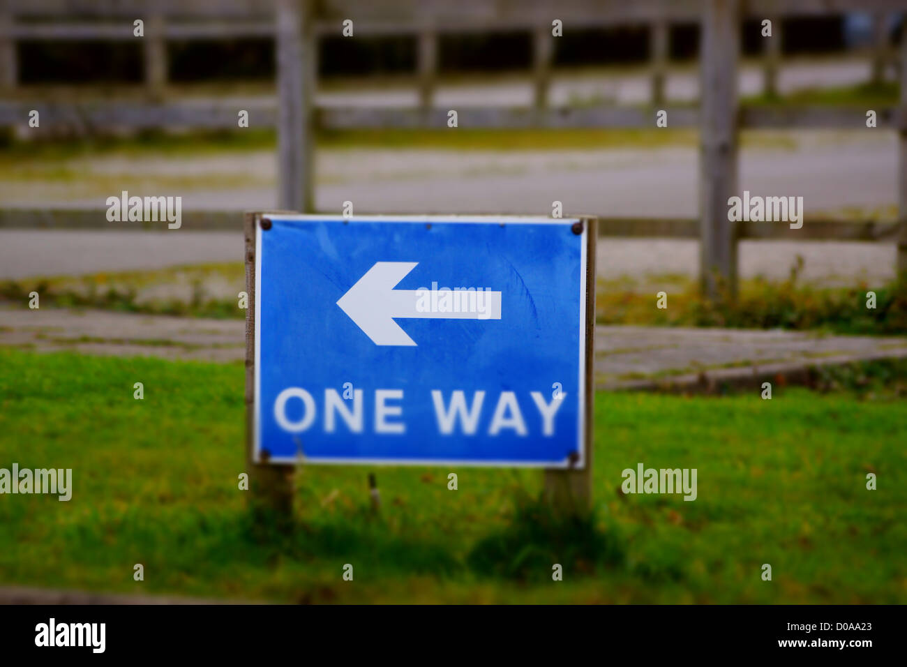 Small one way only sign Stock Photo - Alamy