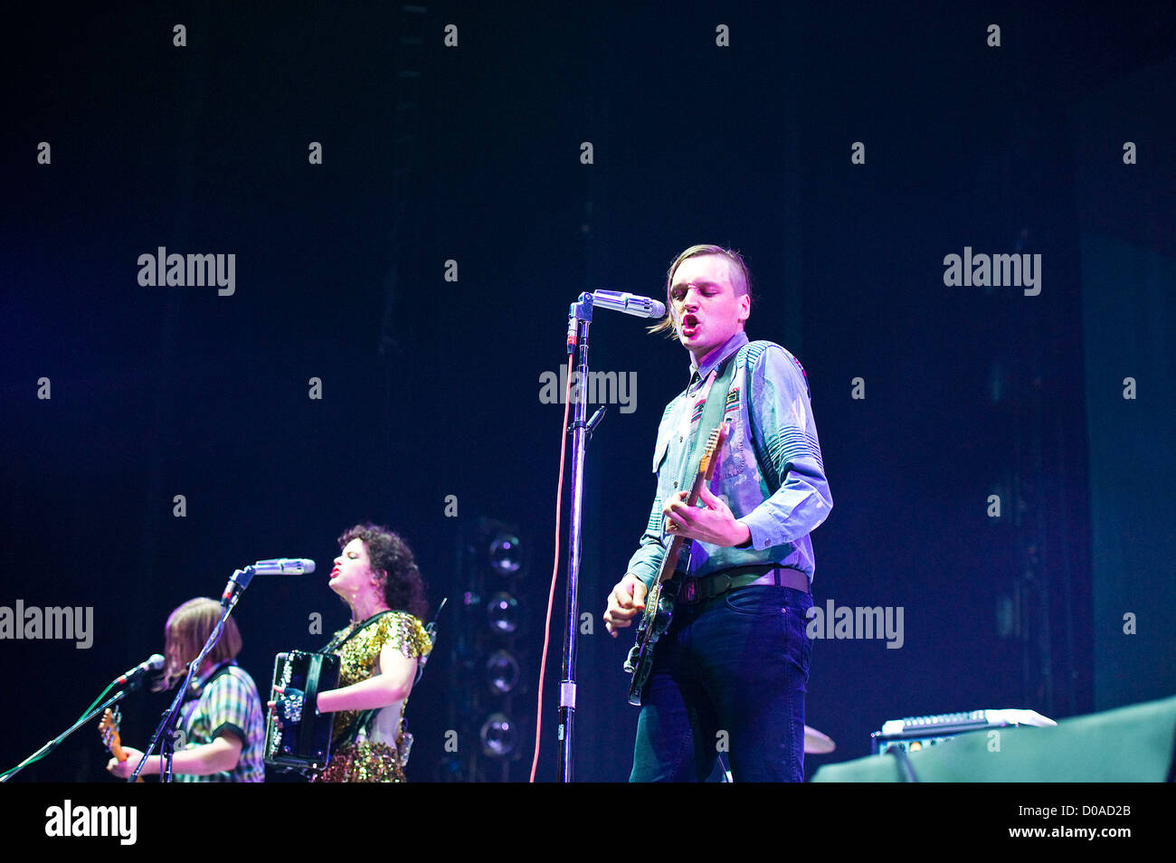 Win Butler of Arcade Fire performs live on stage at O Arena. London ...
