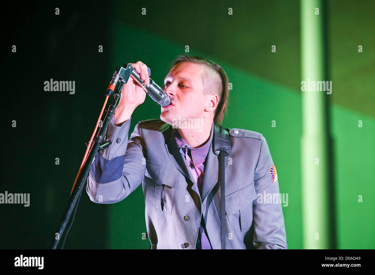 Win Butler of Arcade Fire performs live on stage at O2 Arena London ...