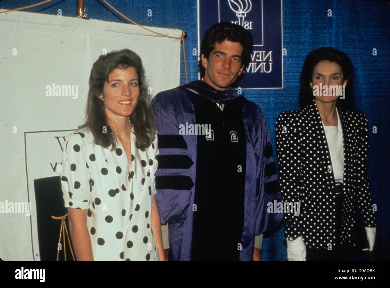 JOHN KENNEDY JR at his graduation with mother Jackie Kennedy and sister ...