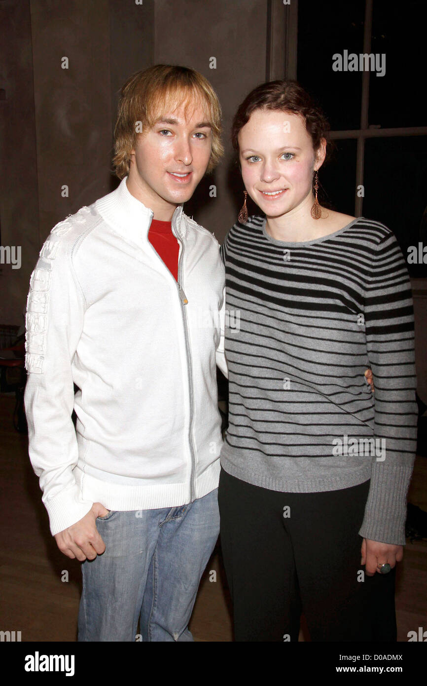 Michael Alden and Thora Birch A break during rehearsal for the upcoming ...