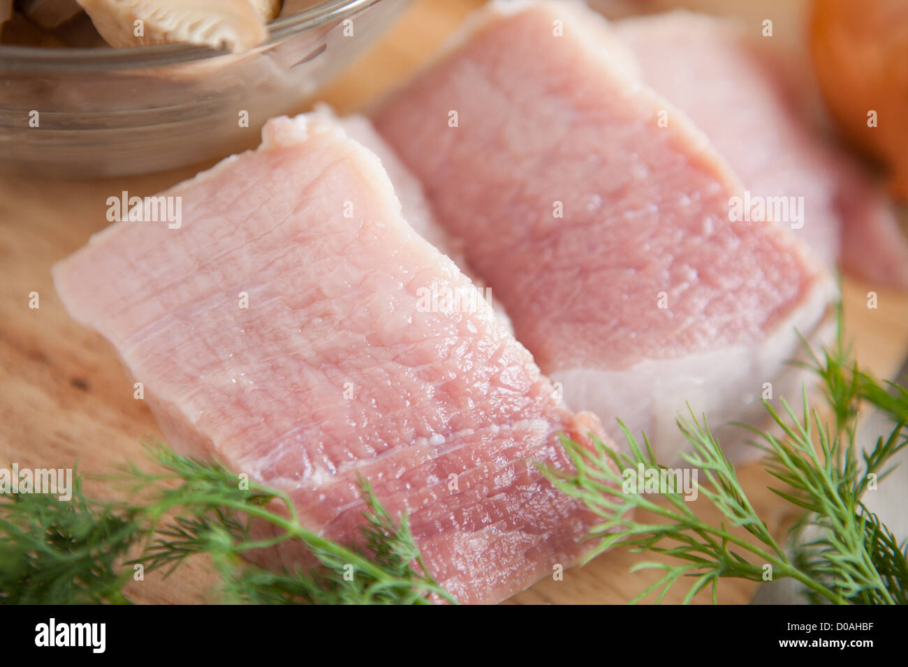 Two pieces of raw meat, beef close up Stock Photo - Alamy