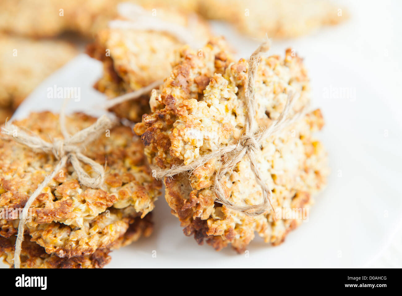 Handful of oat cookie-designed at home, close up Stock Photo - Alamy