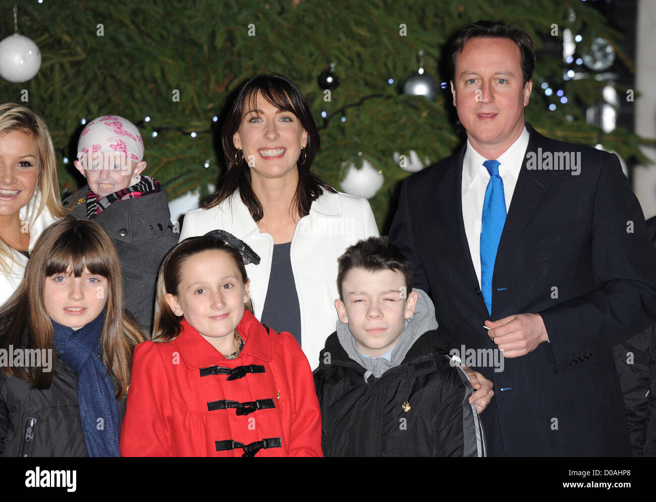 Prime Minister David Cameron and wife Samantha Cameron turn the ...